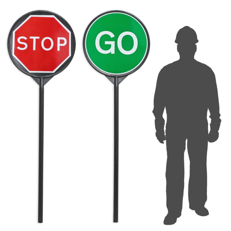 Manual Stop & Go Signs - Leighton Hire